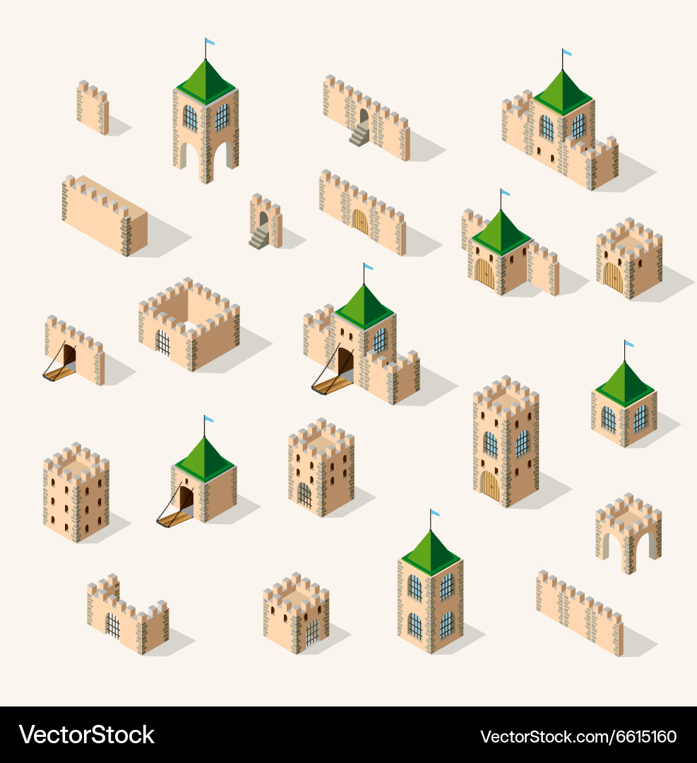 Medieval fortress fort Royalty Free Vector Image
