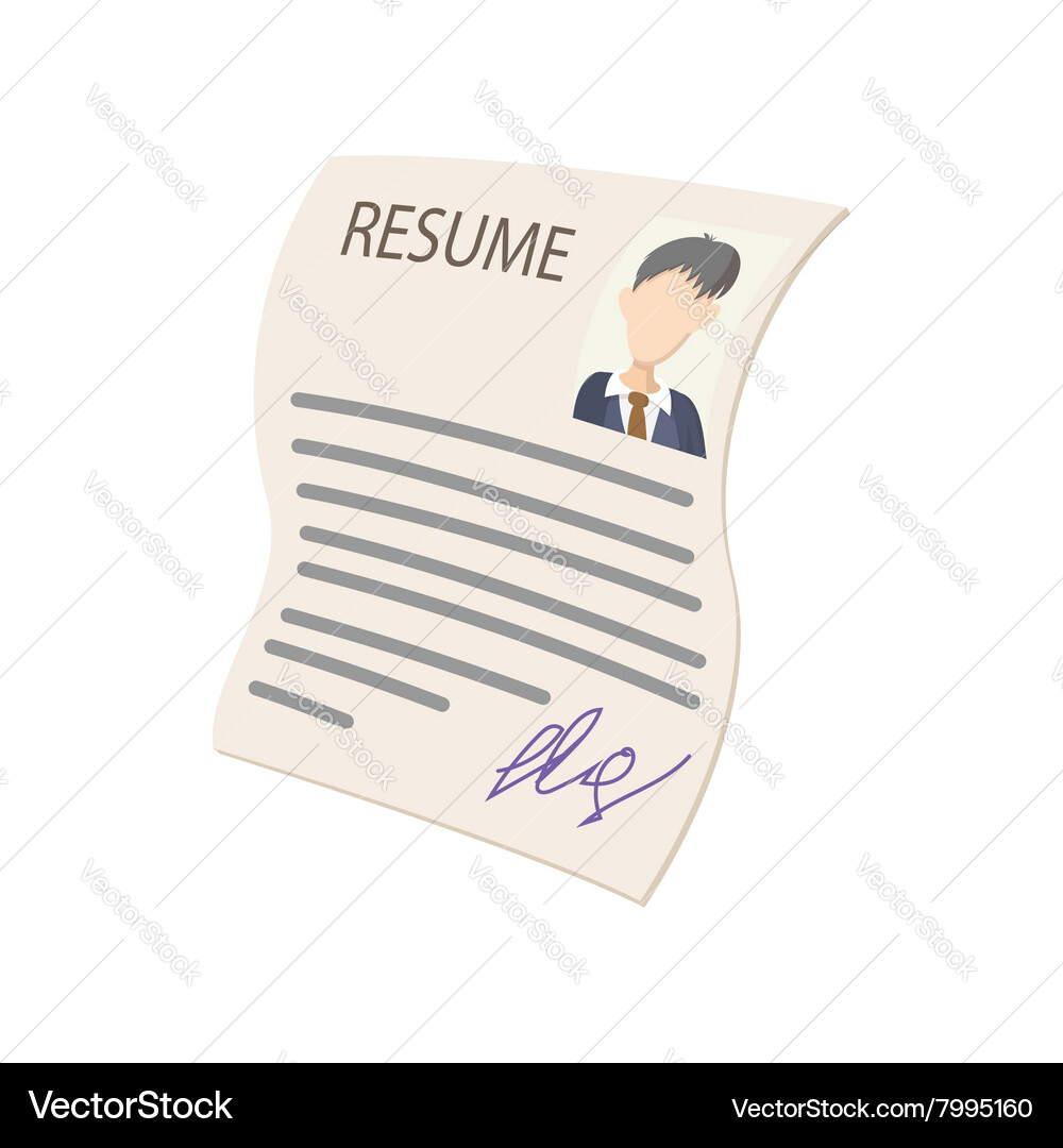 Resume icon comics style Royalty Free Vector Image