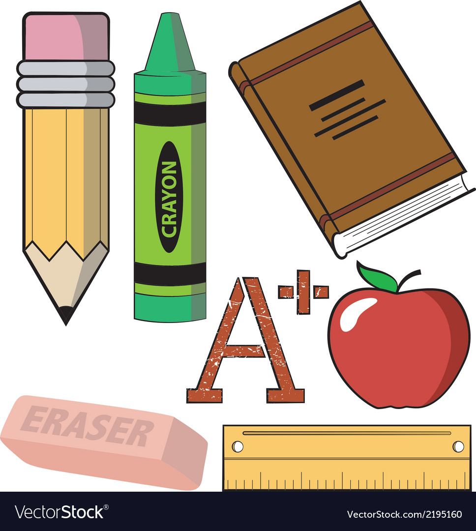 School Supplies Set Royalty Free Vector Image - VectorStock
