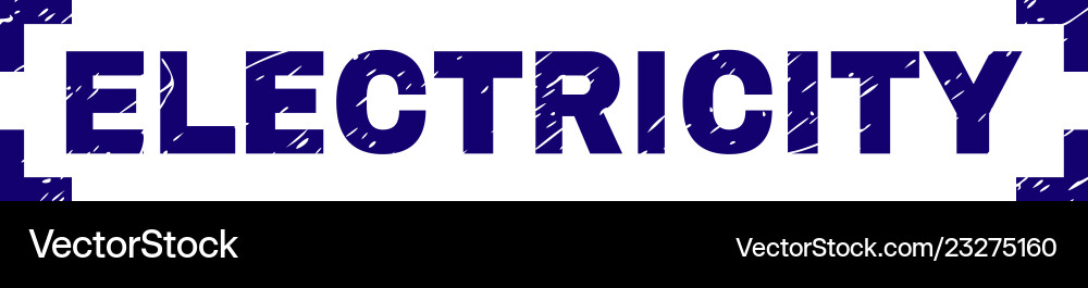 Scratched textured electricity stamp seal between Vector Image