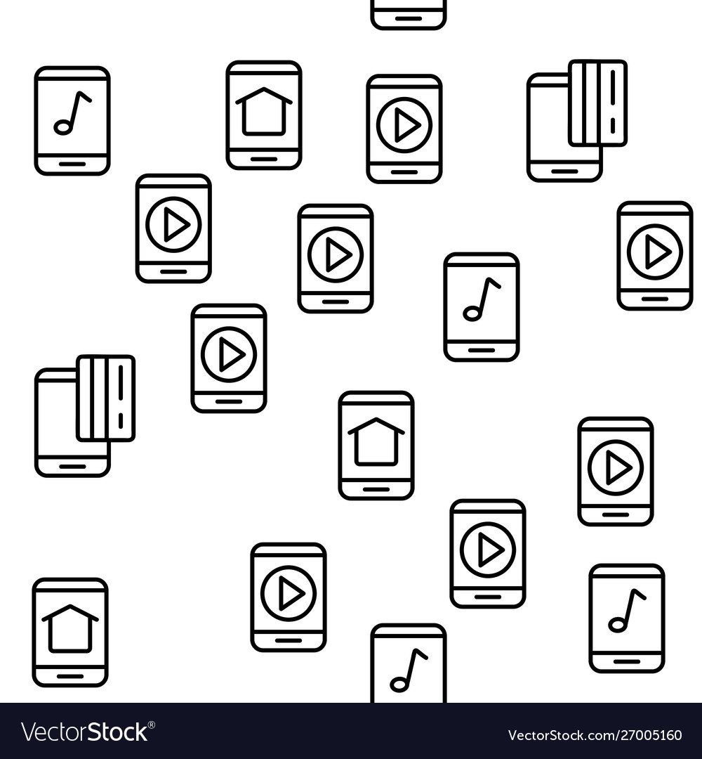 Smartphone app function seamless pattern Vector Image