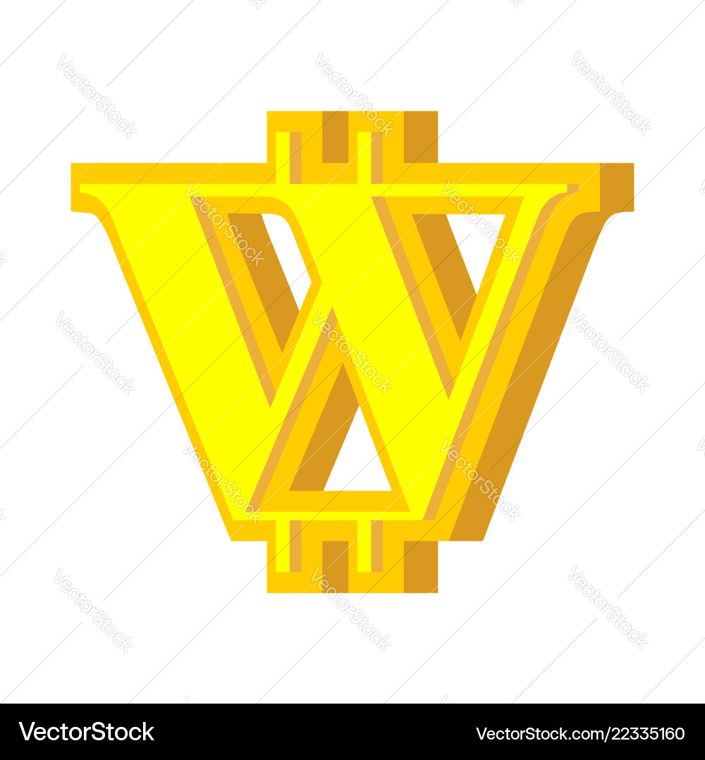 W letter bitcoin font cryptocurrency alphabet Vector Image