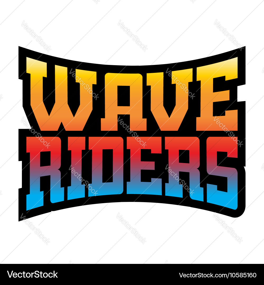 Wave riders t shirt typography graphics rainbow Vector Image