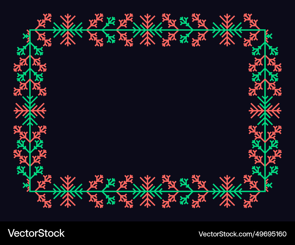 Winter frame with snowflakes place for text Vector Image
