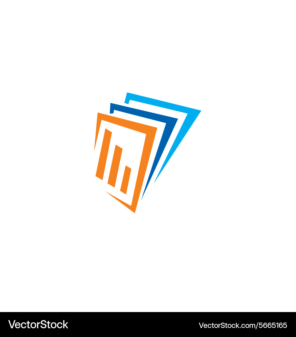 Business finance data paper logo Royalty Free Vector Image