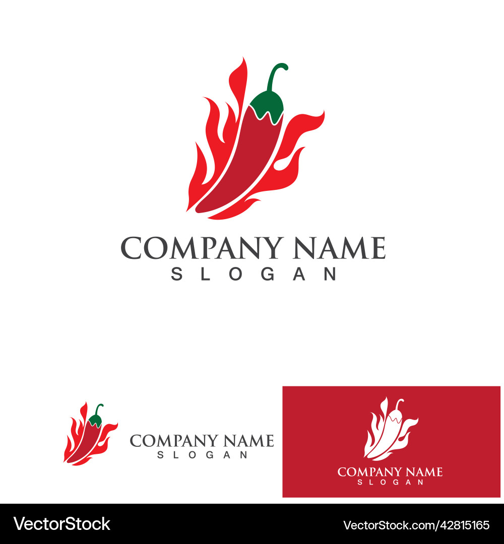 Chili pepper logo icon design template Royalty Free Vector