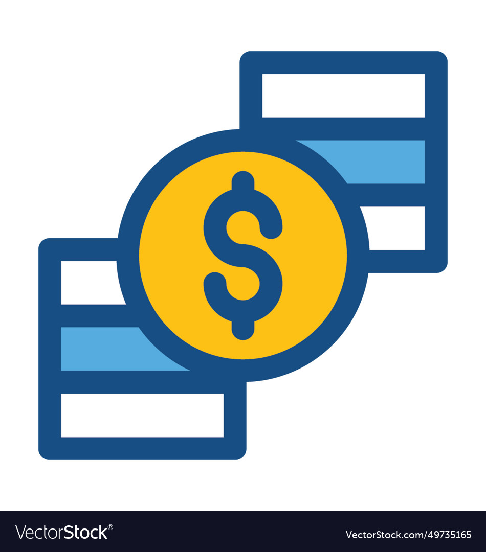 Coins stack Royalty Free Vector Image - VectorStock