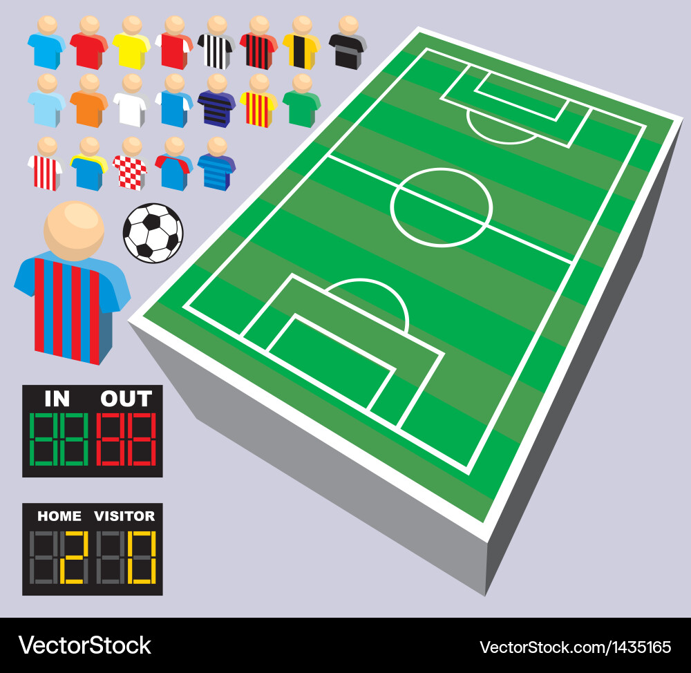 Collection of soccer Royalty Free Vector Image