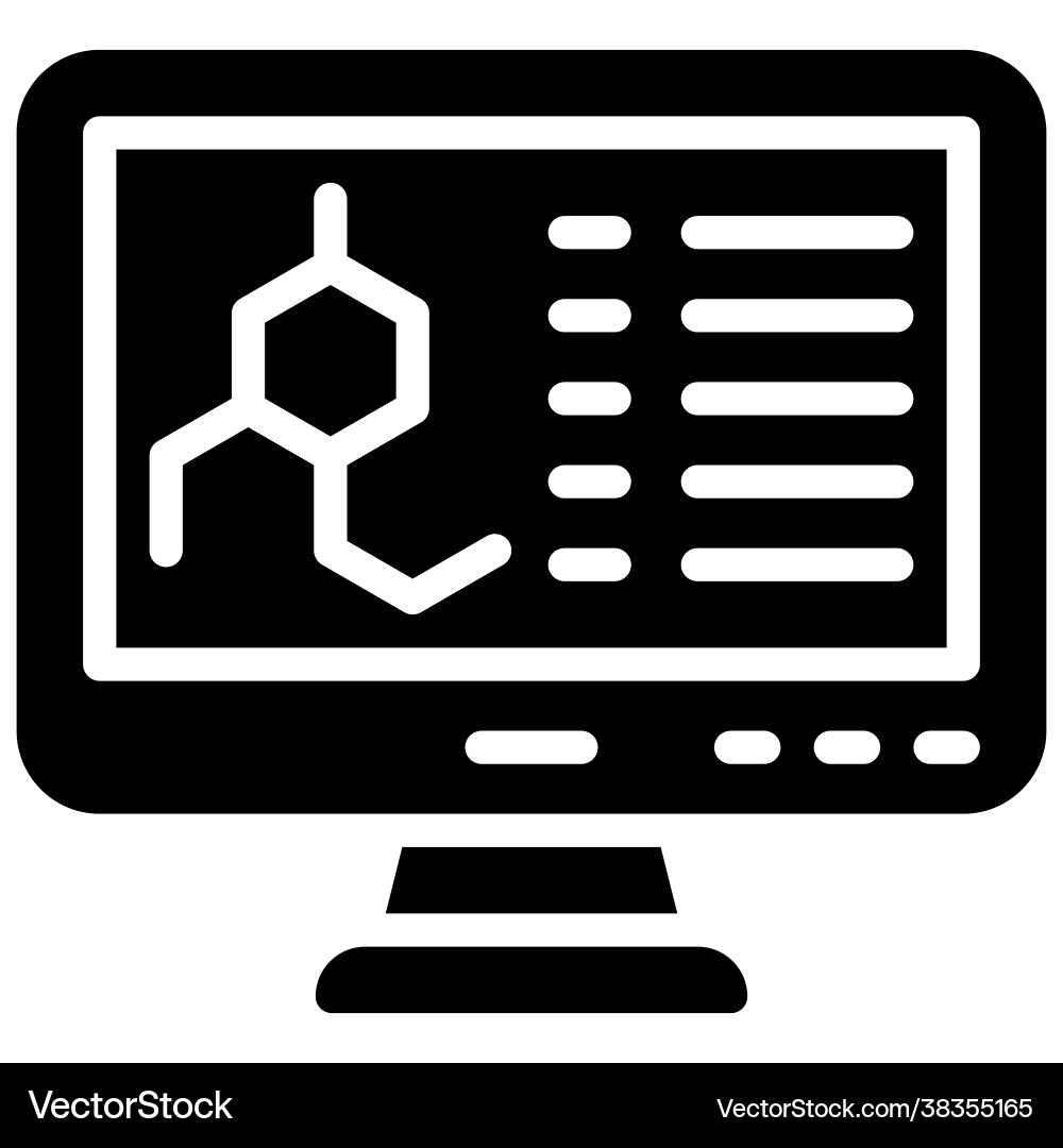 Computer monitor icon vaccine development related Vector Image