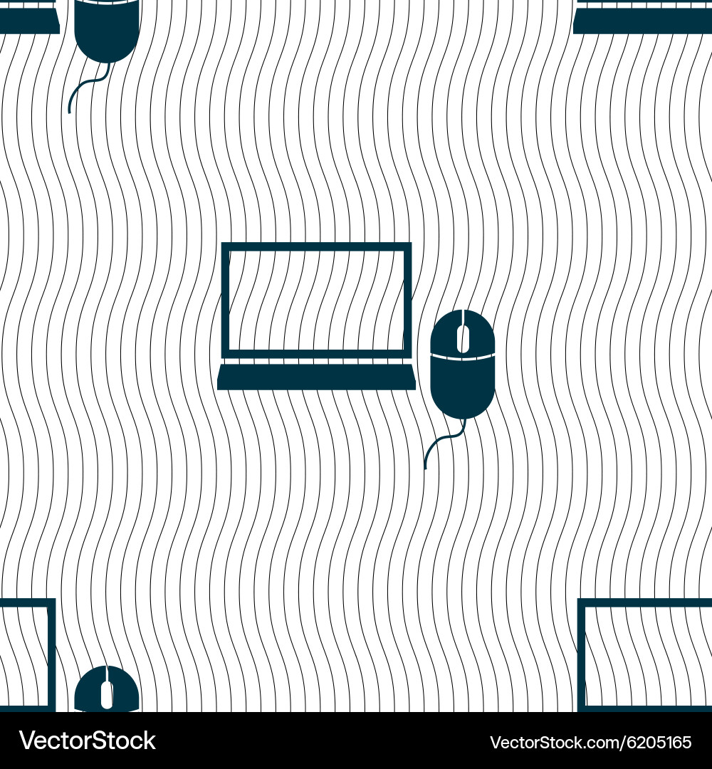 Computer widescreen monitor mouse sign icon Vector Image