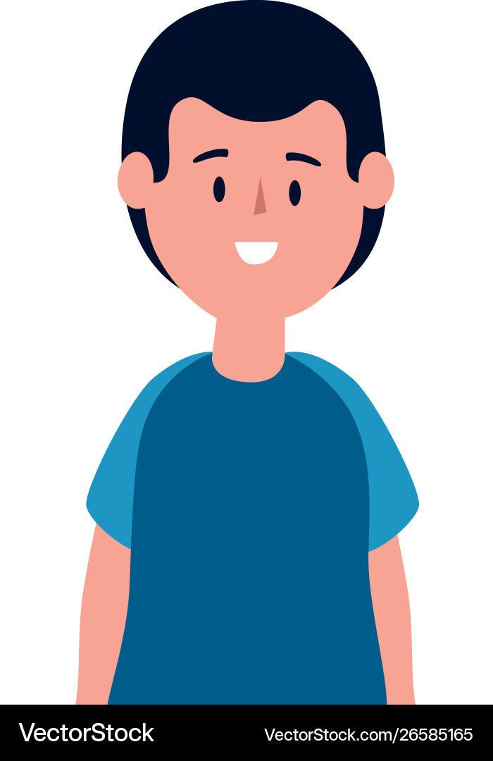 Cute little boy avatar character Royalty Free Vector Image