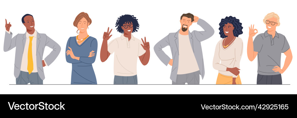 Emotions and gesture set Royalty Free Vector Image