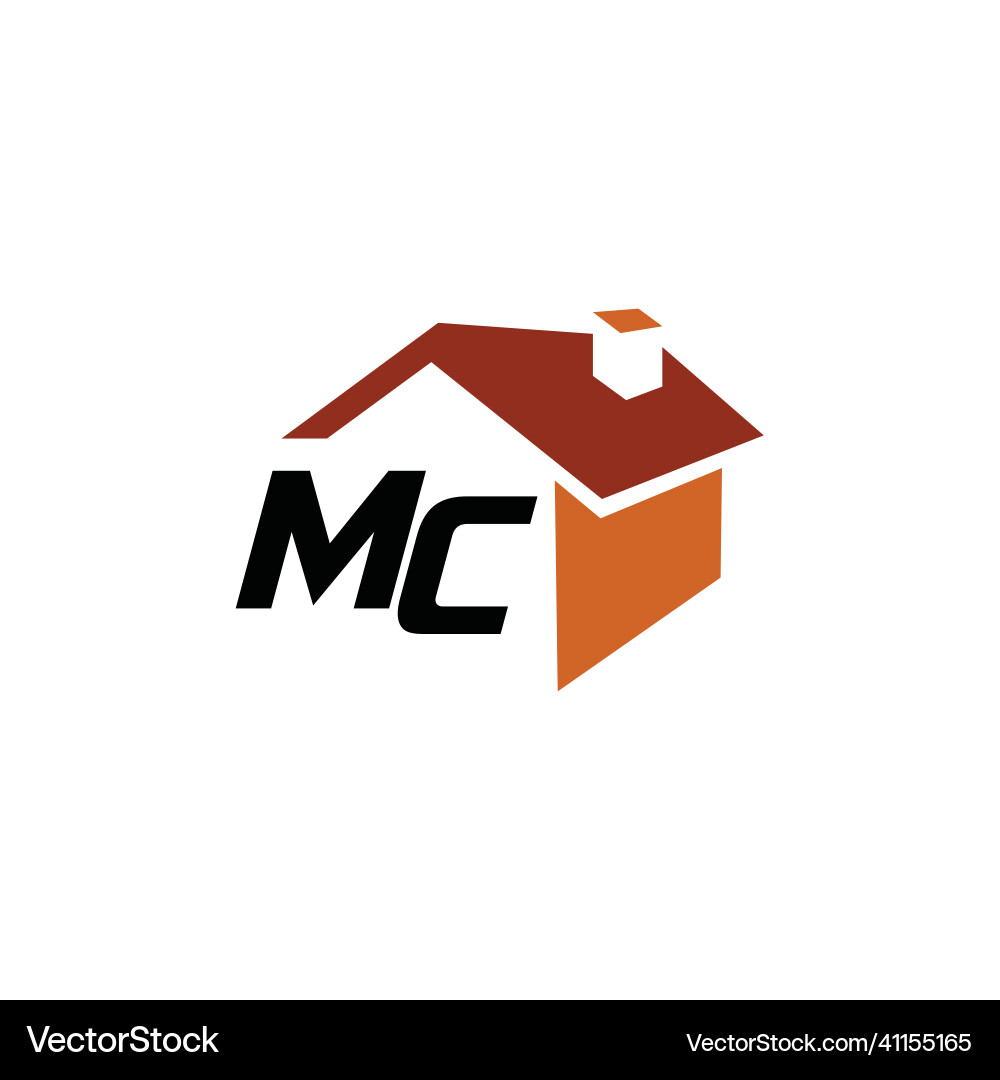 Mc logo house property home Royalty Free Vector Image