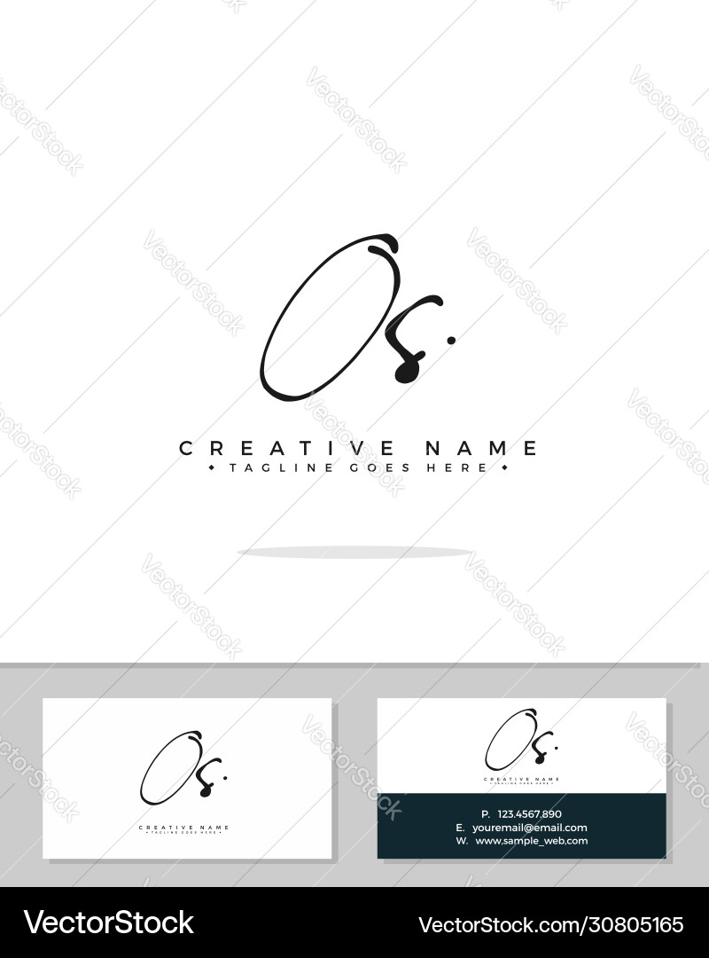 O s os initial logo signature handwriting Vector Image