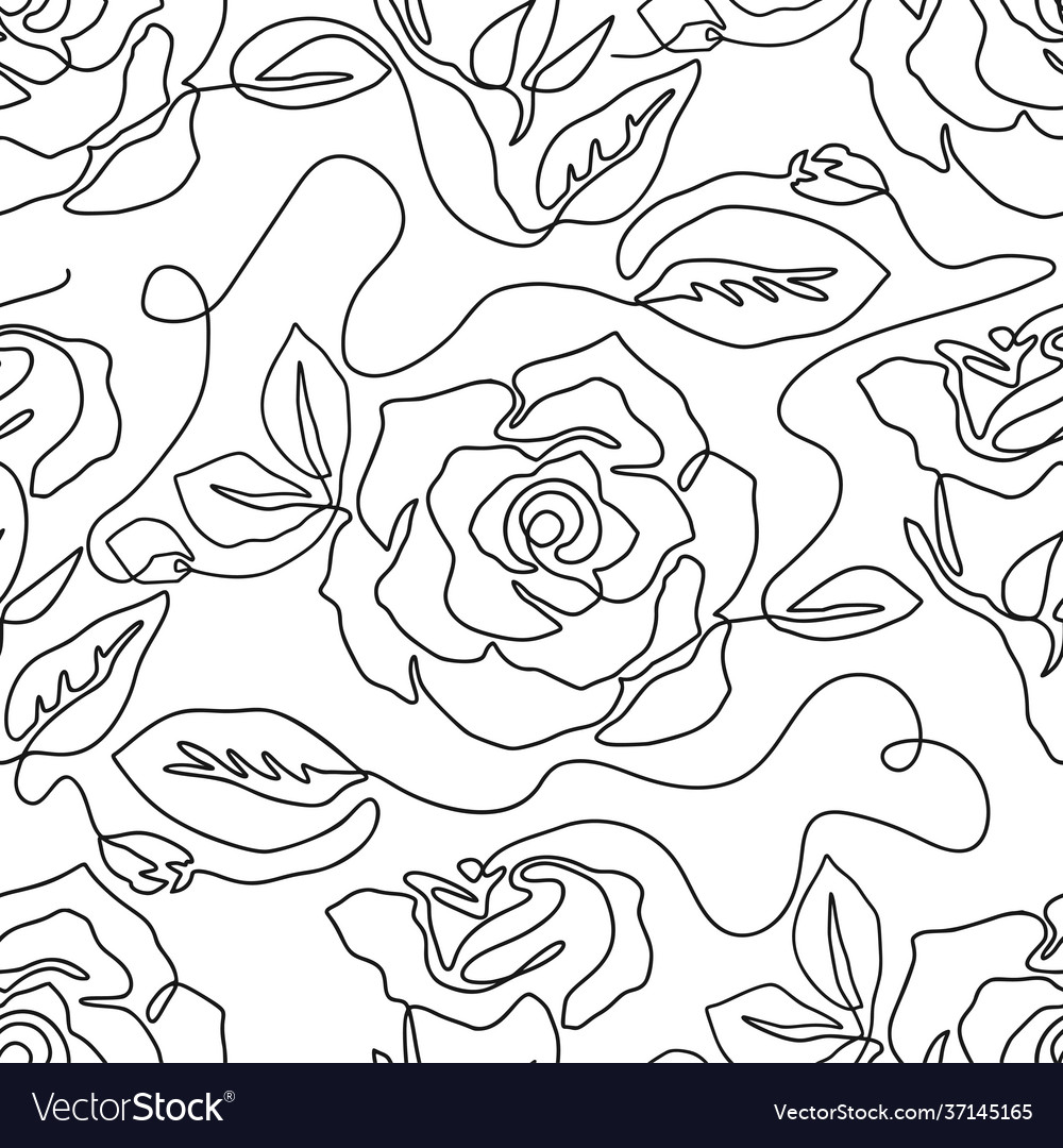 One line seamless modern pattern Royalty Free Vector Image