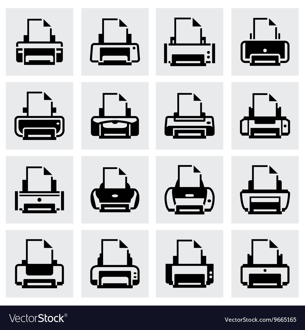 Printer icon set Royalty Free Vector Image - VectorStock