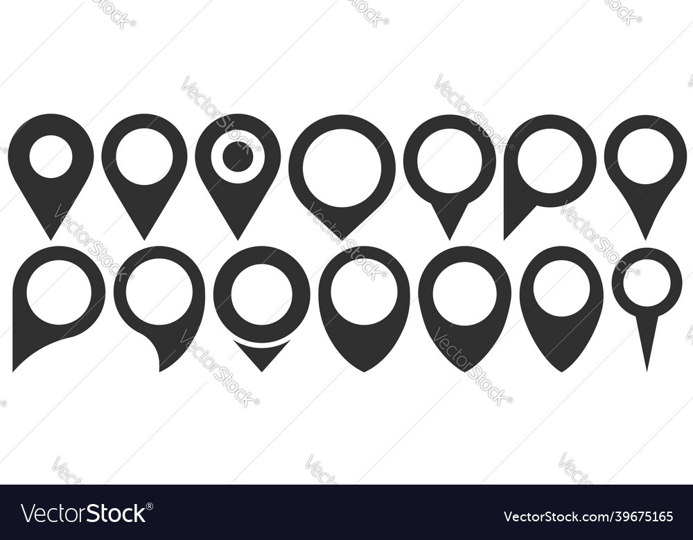 Set of map pointer location symbols web location Vector Image