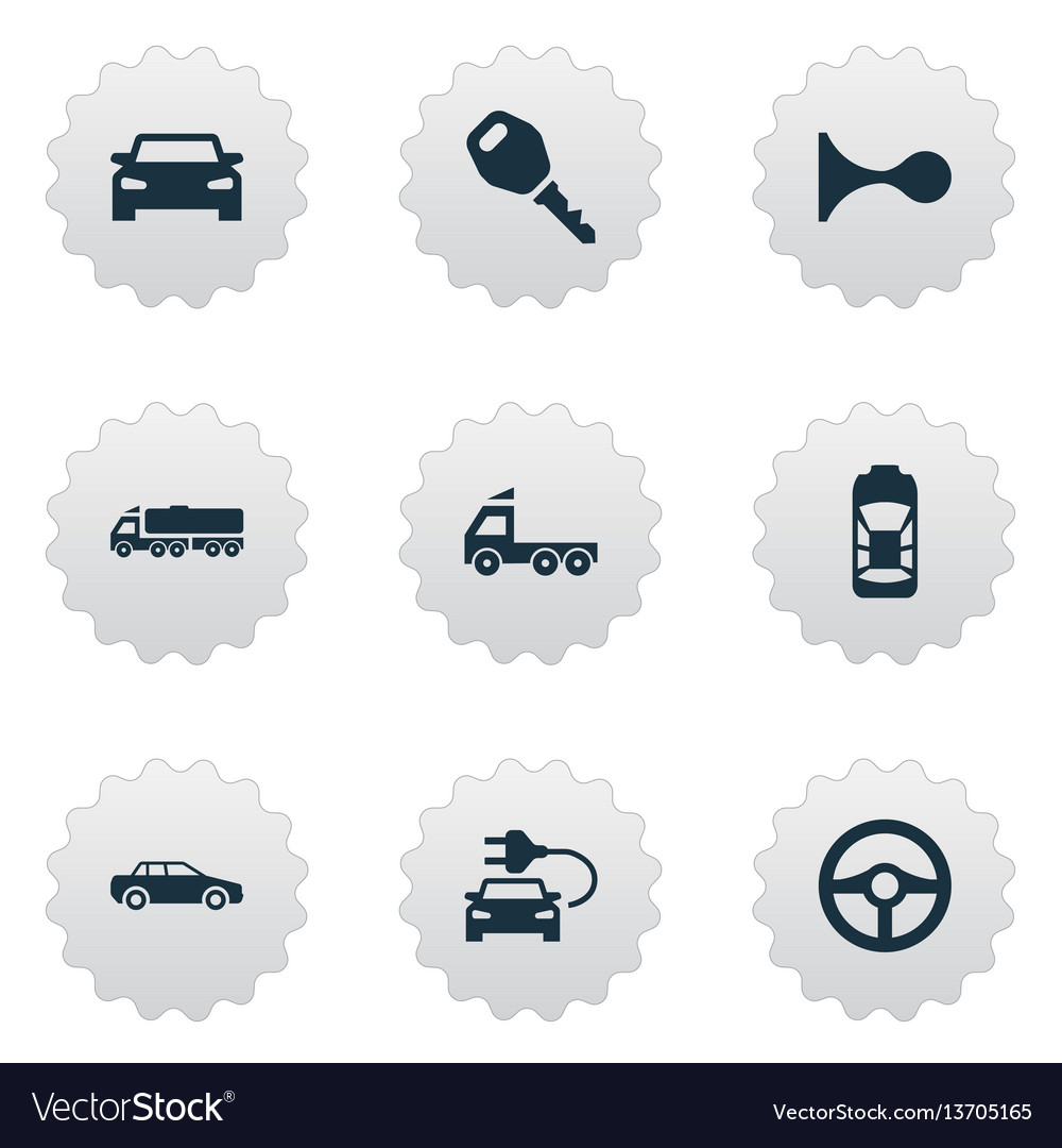 Set simple auto icons Royalty Free Vector Image