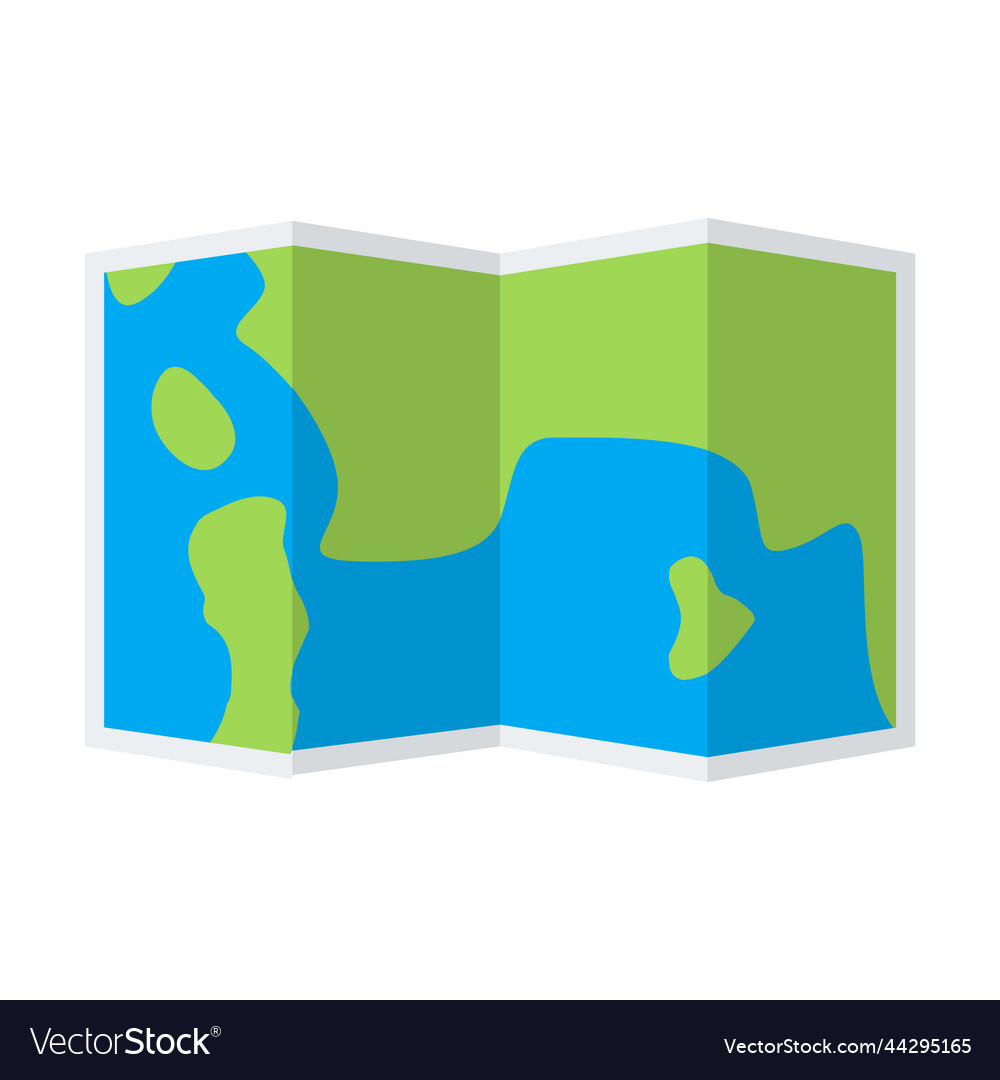 Simple map with folded paper for your design Vector Image
