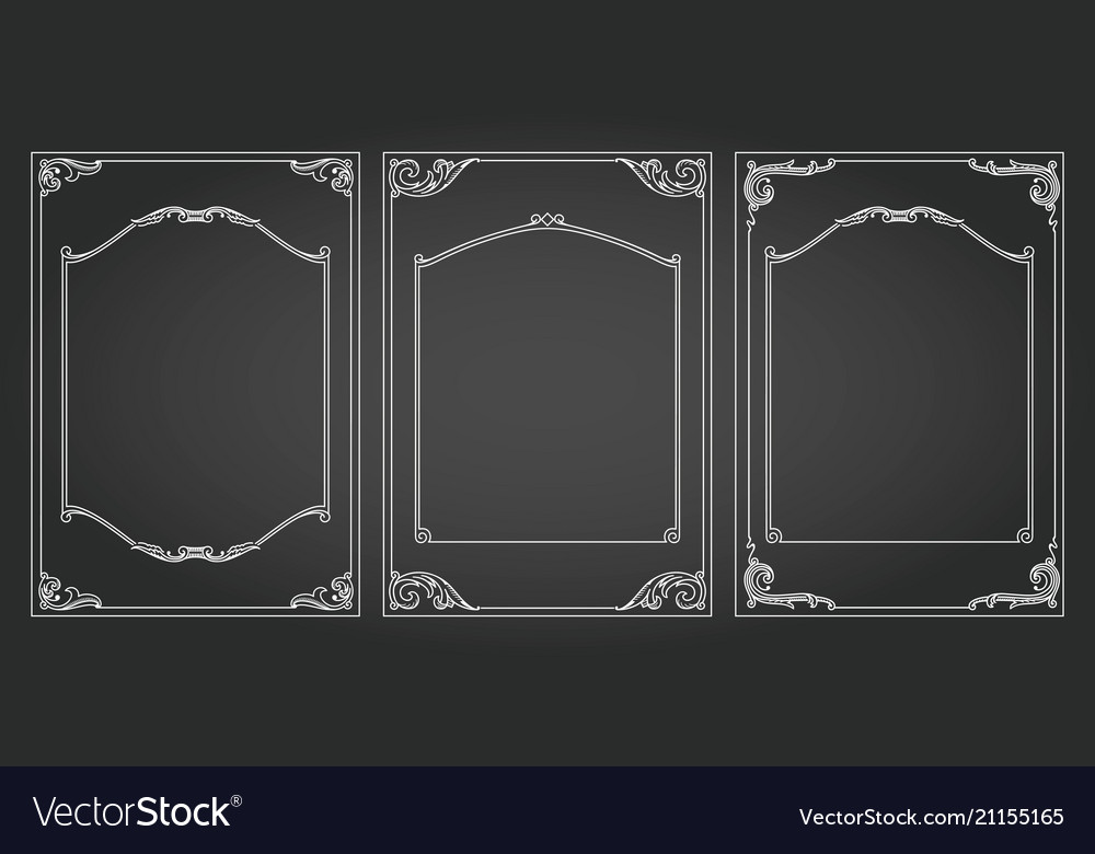Vertical frames and borders set decorative Vector Image