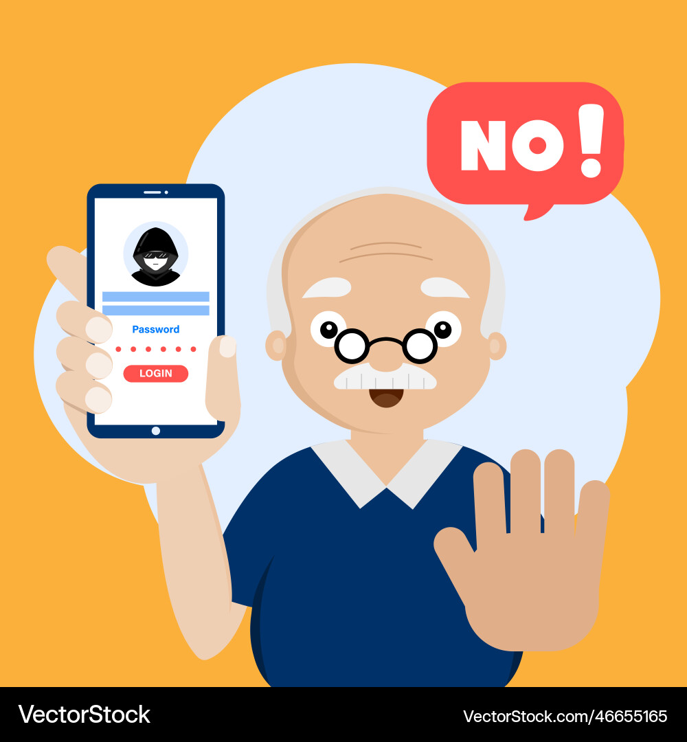 Warning phone from hacked login and password Vector Image