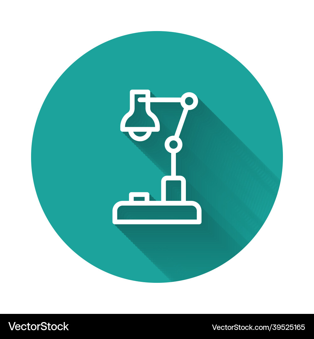 White line table lamp icon isolated with long Vector Image