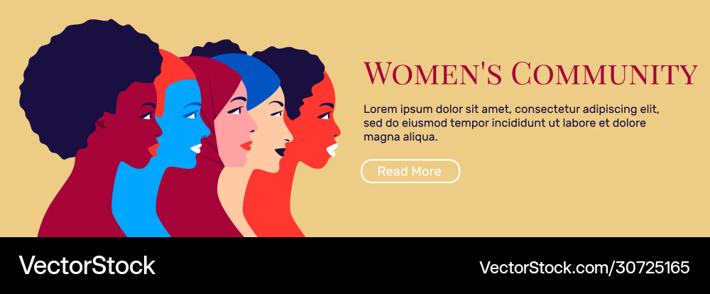Women community young multi ethnic profile Vector Image