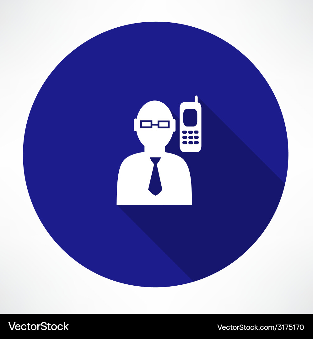 Businessman talking on a phone icon Royalty Free Vector