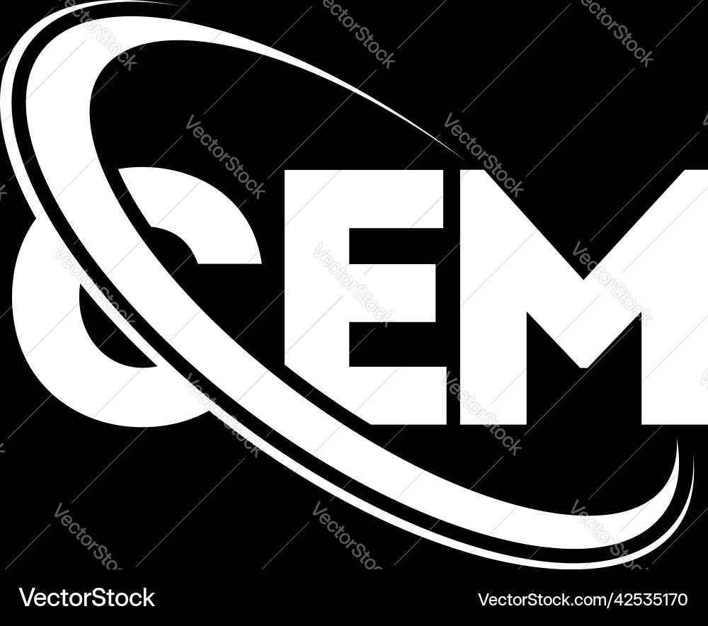Cem logo letter letter logo design Royalty Free Vector Image