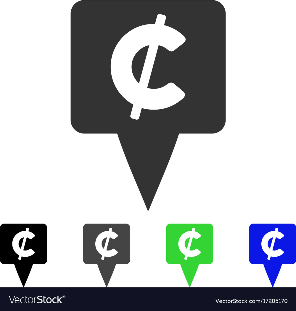 Cent map pointer icon Royalty Free Vector Image
