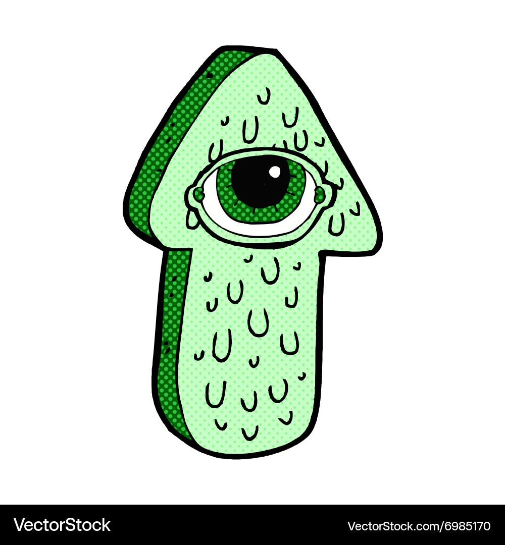 Comic cartoon slimy arrow symbol Royalty Free Vector Image