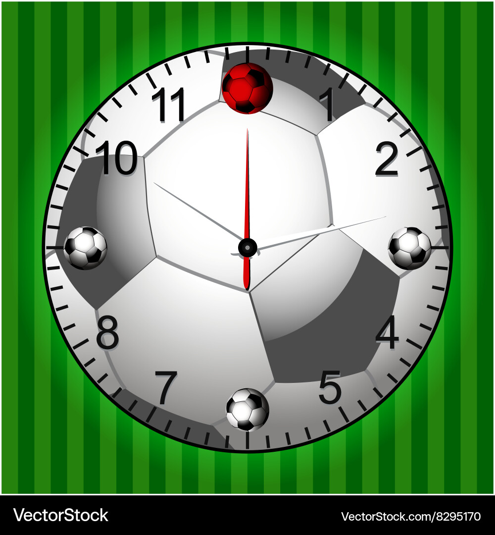 Football soccer clock Royalty Free Vector Image