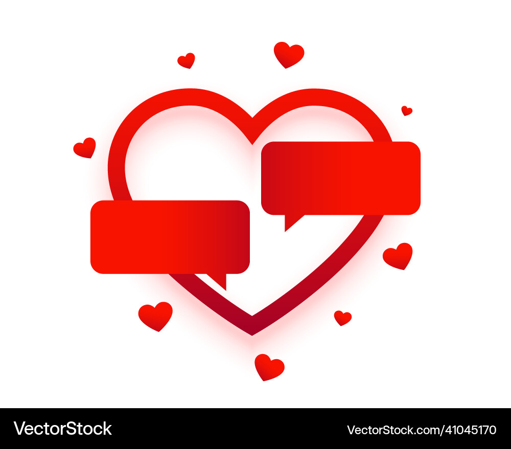 Heart with chat box for love message valentines Vector Image