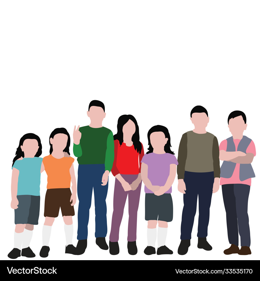 Isolated child in flat style set children Vector Image