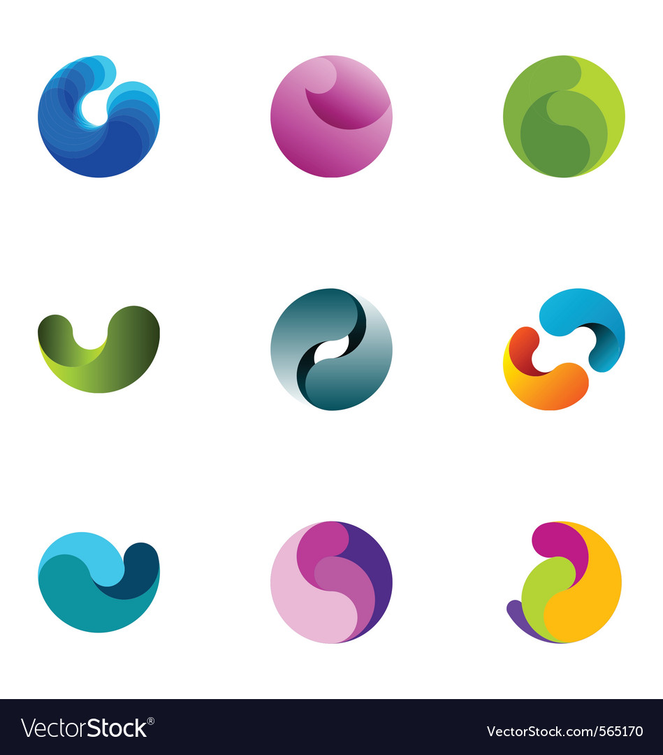 Logo design elements set 15 Royalty Free Vector Image