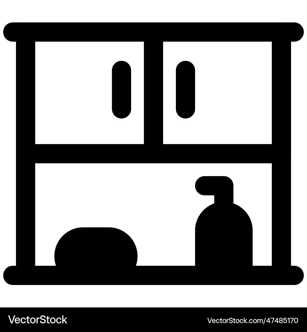 Mounted cabinet for household storage Royalty Free Vector