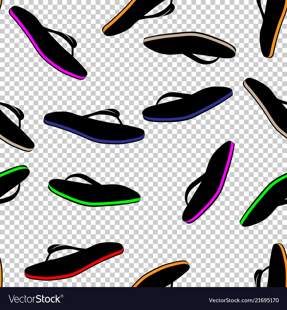 Pair Seamless Flip Flops Slippers Beach Shoes Vector Image