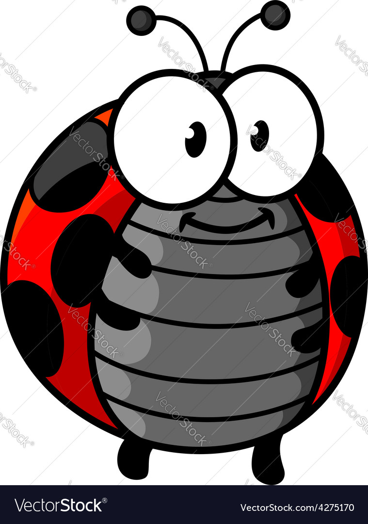 Red Spotted Ladybug Cartoon Character Royalty Free Vector