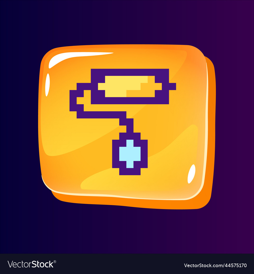 Roller brush glossy ui button with pixelated Vector Image