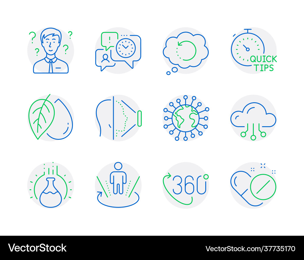 Science icons set included icon as time Royalty Free Vector