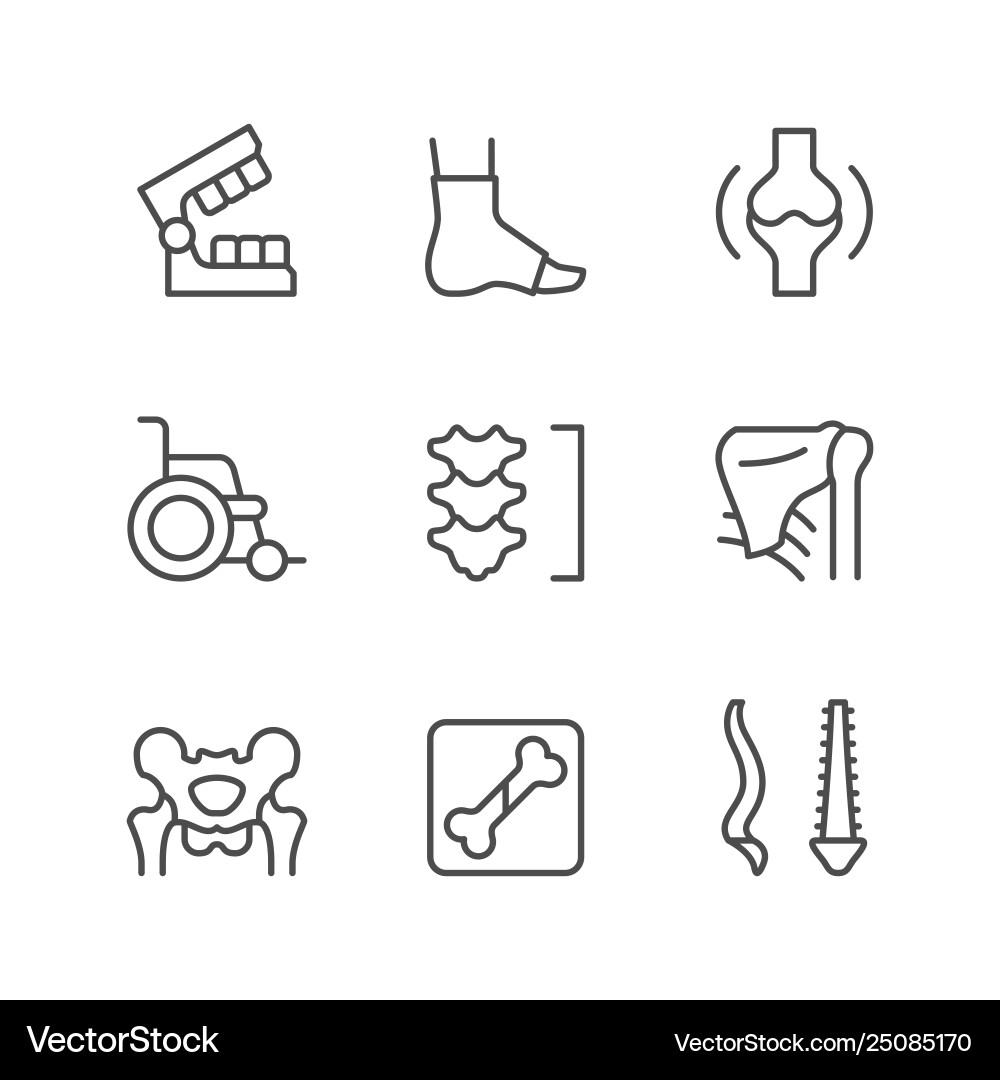 Set line icons orthopedics Royalty Free Vector Image