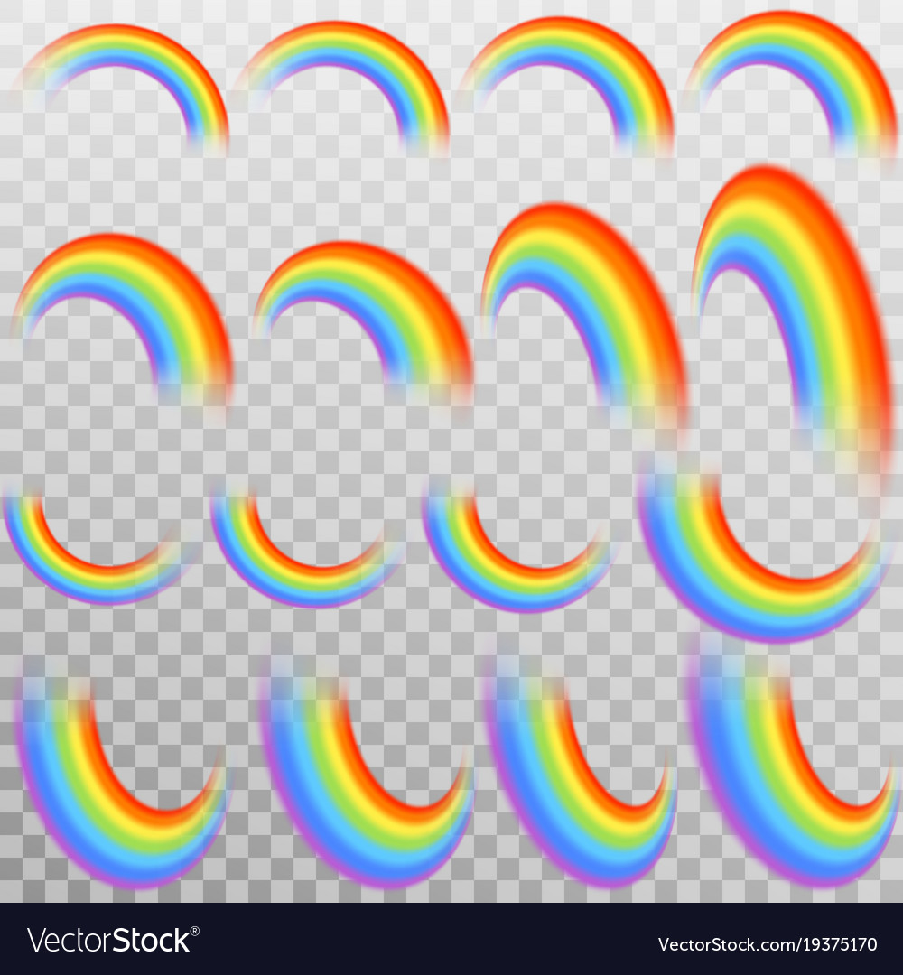 Set of realistic colorful rainbow eps 10 Vector Image