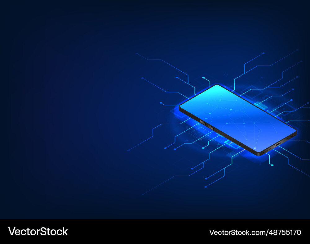 Smartphone technology the back of mobile Vector Image