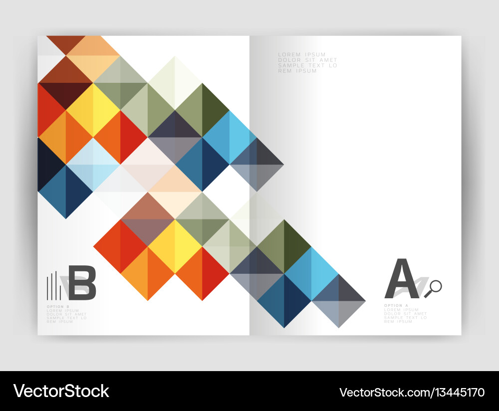 Square annual report brochure a4 print template Vector Image