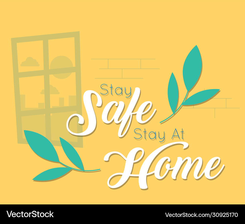 Stay at home message for covid19 Royalty Free Vector Image