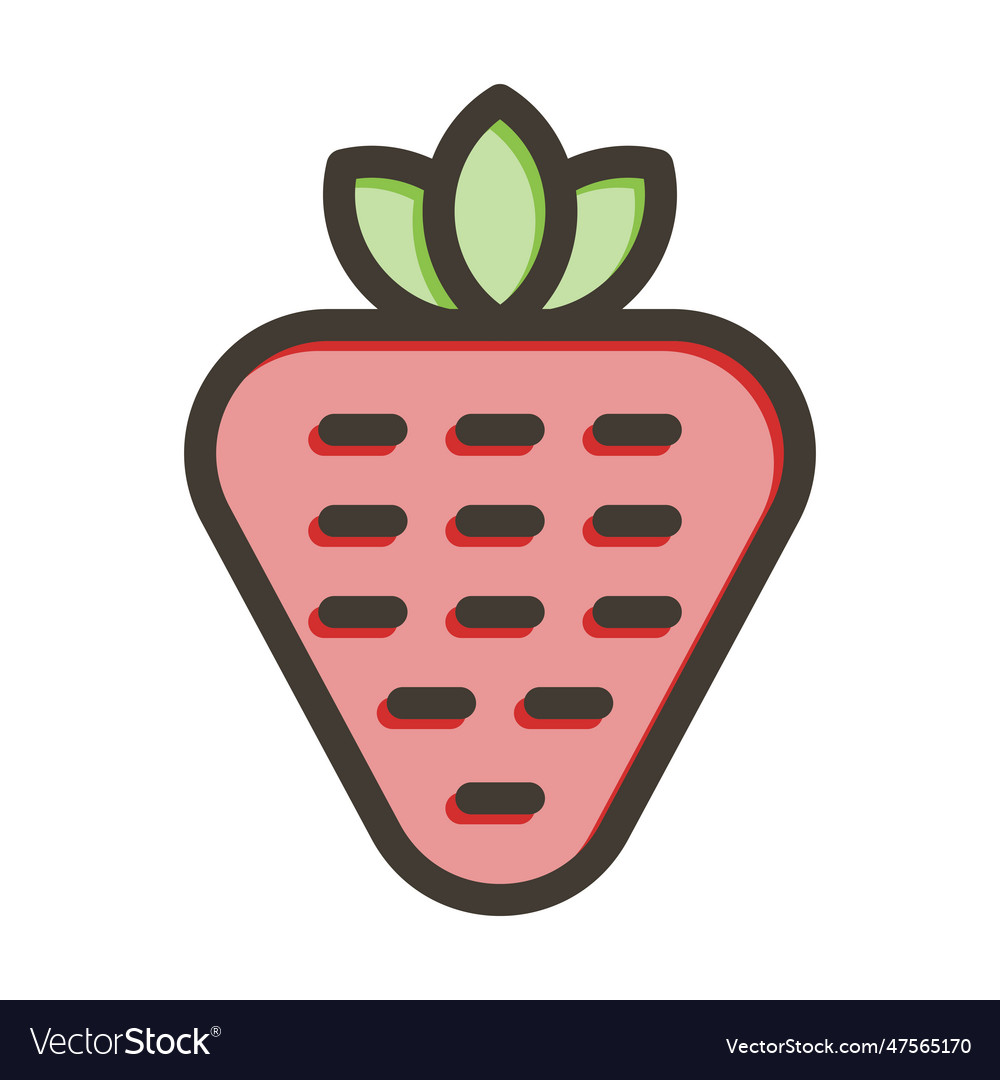 Strawberry thick line filled colors for personal Vector Image