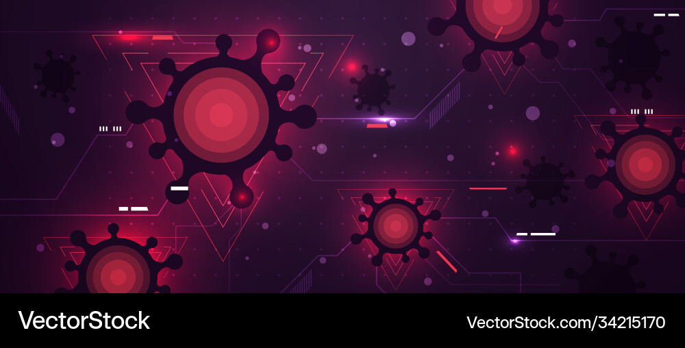 Virus danger alert dangerous infection background Vector Image