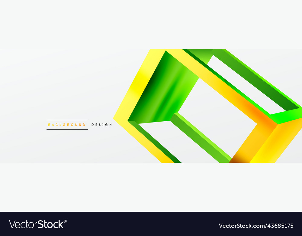 3d Cube Shapes Geometric Background Trendy Vector Image