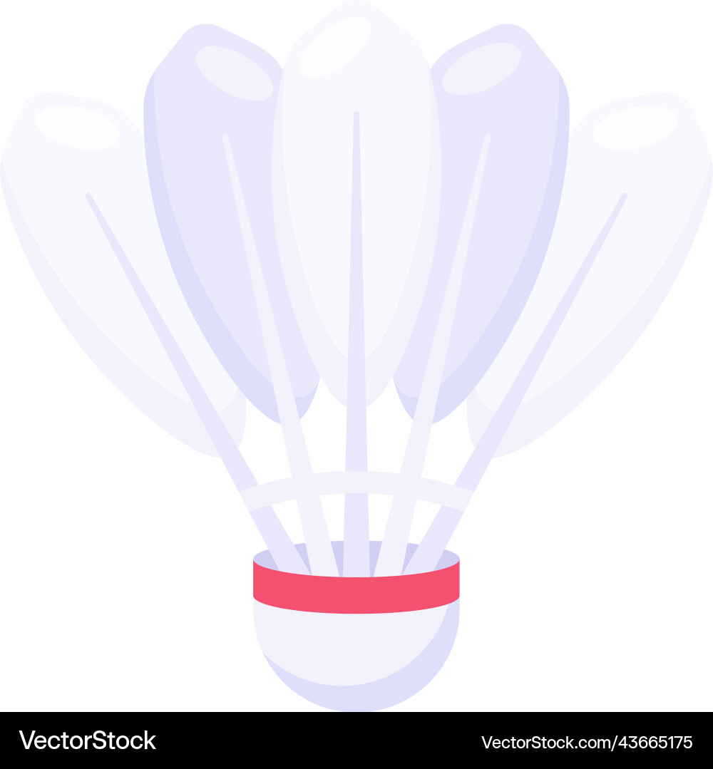 A flat icon design of shuttlecock Royalty Free Vector Image