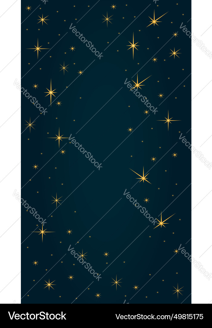 Abstract golden star sky vertical background Vector Image